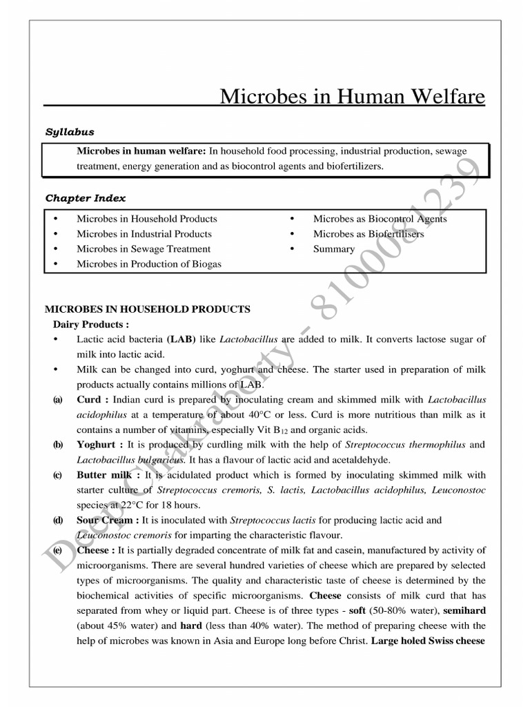 Chap-32 - Microbes in Human Welfare Final | PDF