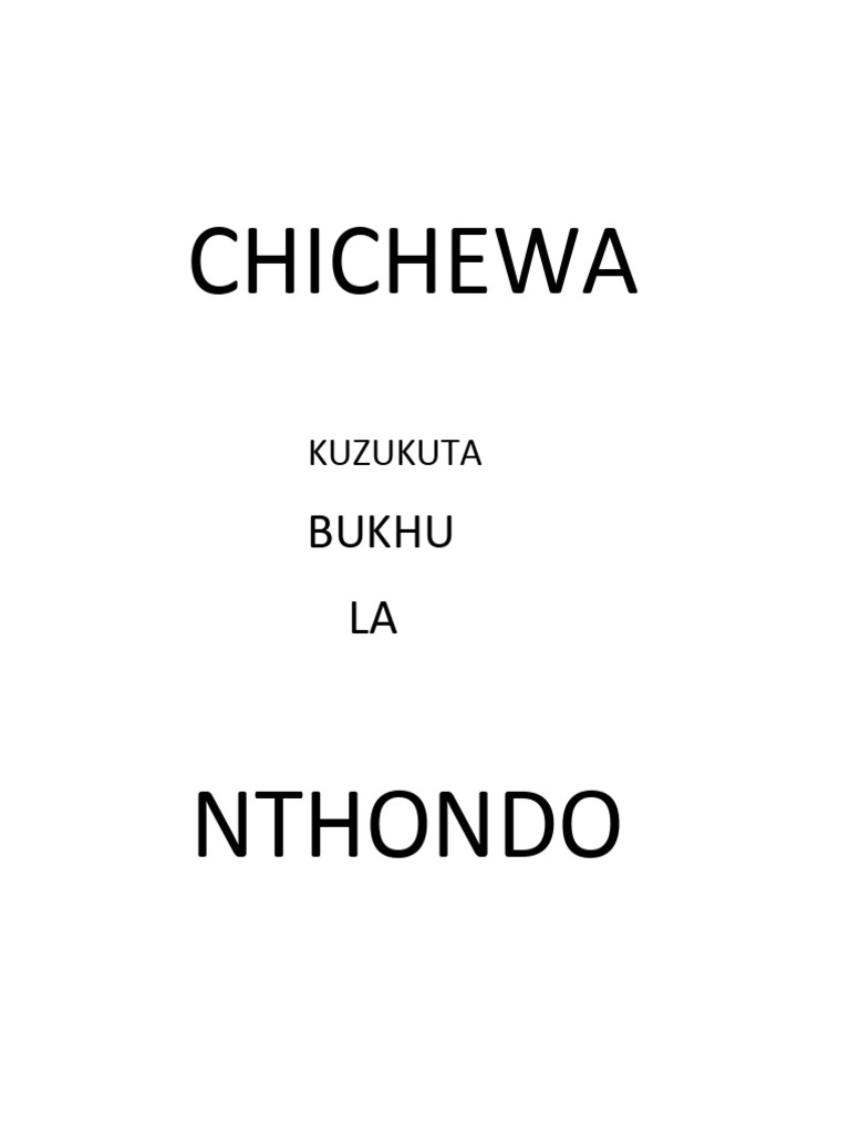 1 - Chichewa Guide - Nthondo | PDF
