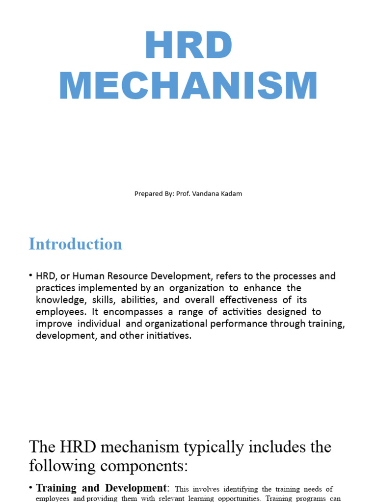 HRD Mechanism Unit 3 HRD | PDF | Performance Management | Cognitive Science