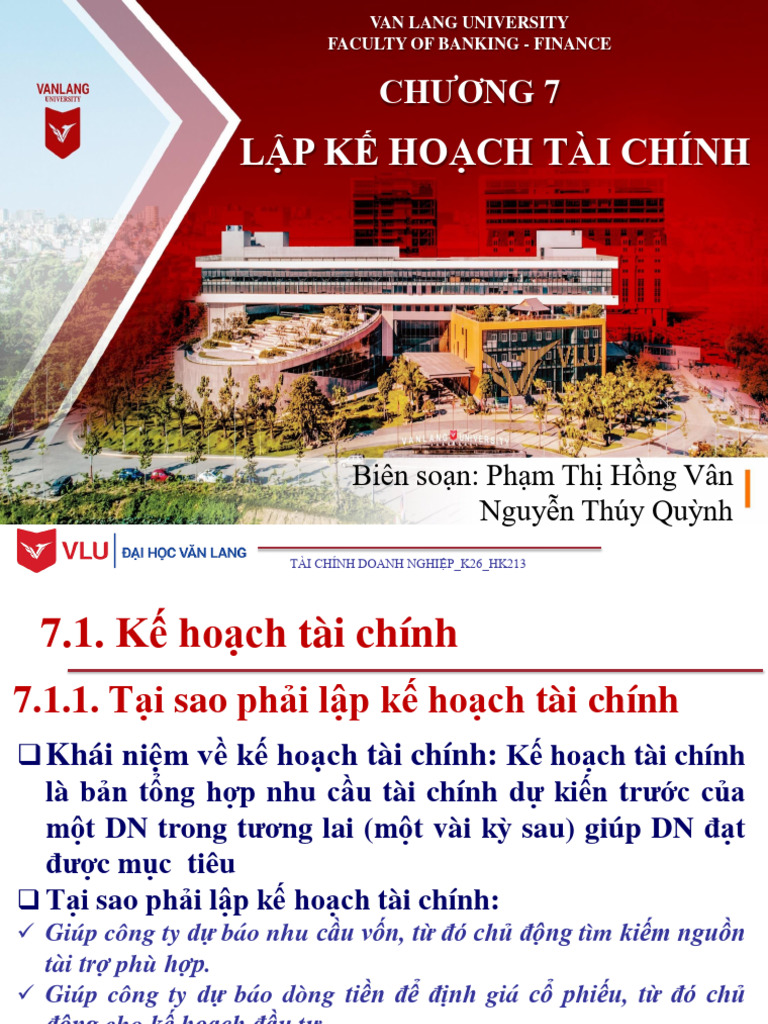 TCDN - C7 - Lập Kế Hoạch Tài Chính | PDF