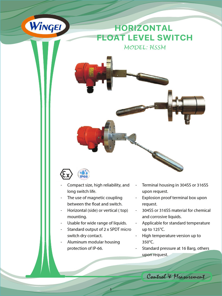 Wingel Brochure - HSSM-1 | PDF | Water | Switch