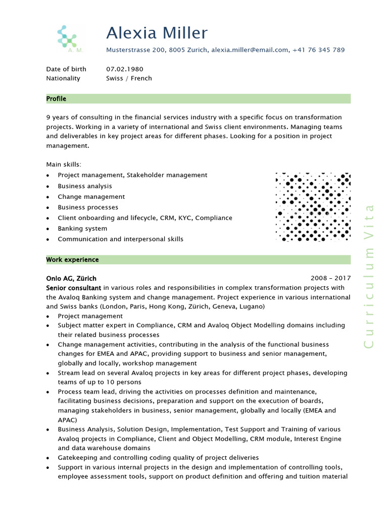 CV Sample | PDF | Product Lifecycle | Project Management