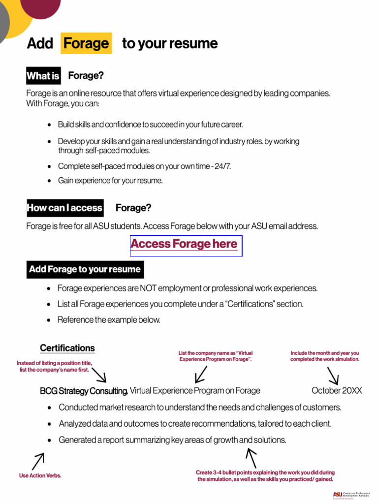 Add Forage To Your Resume 1 | PDF