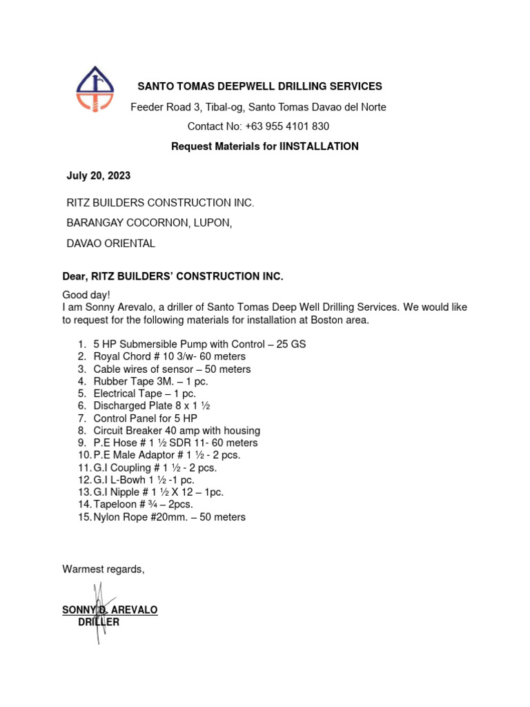 Request Letter, Final | PDF