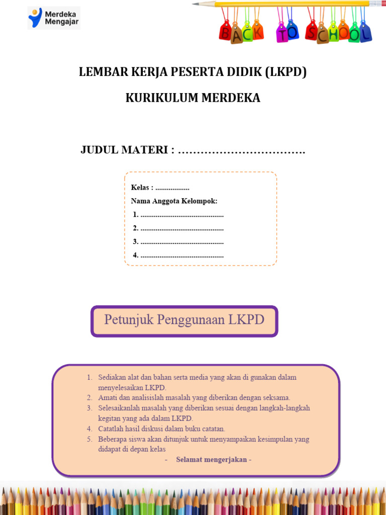 Contoh LKPD Kurikulum Merdeka SD/SMA | PDF | Komputer