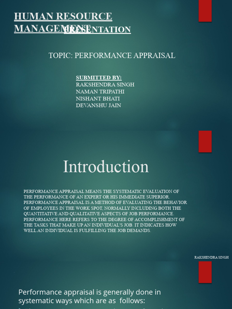 HRM Presentation | PDF | Performance Appraisal | Employment
