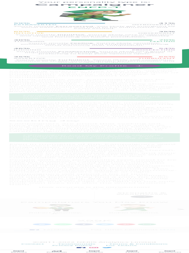 Introduction Campaigner (ENFP) Personality 16personalities | PDF