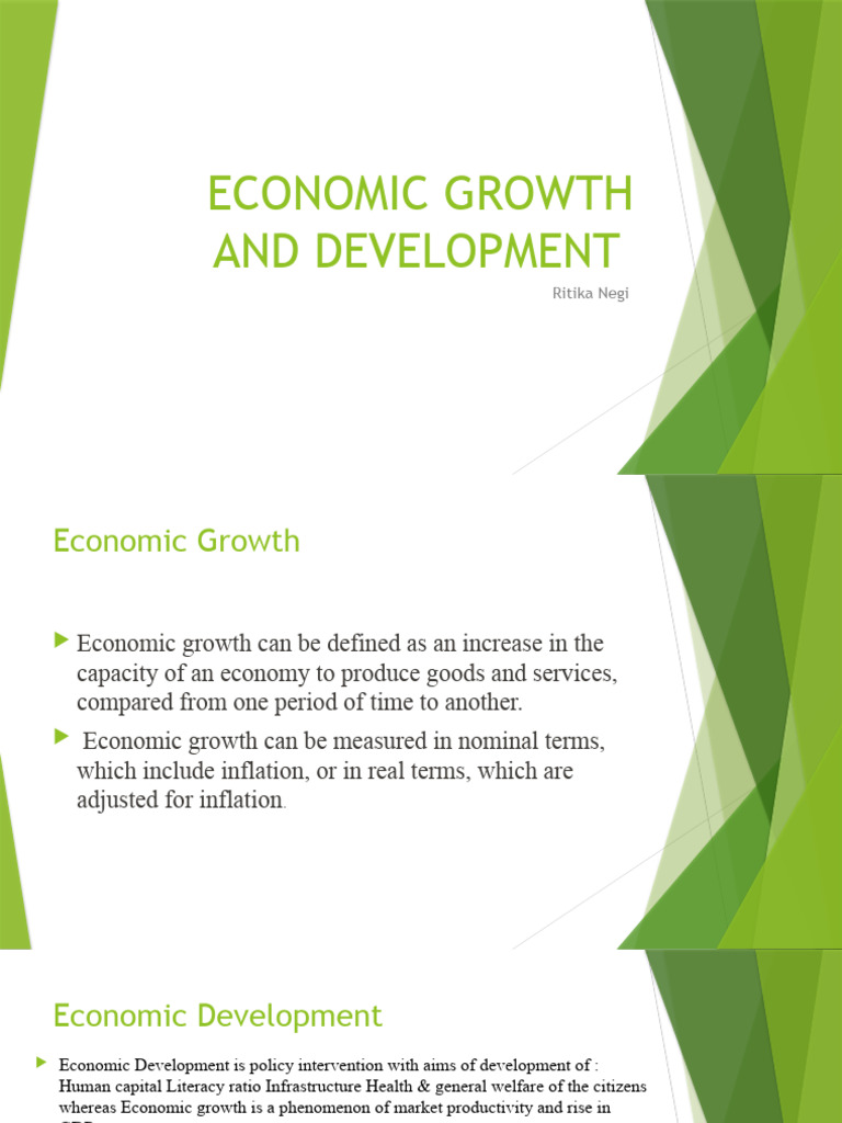 Economic Growth and Development: Ritika Negi | PDF | Gross Domestic Product | Economic Growth