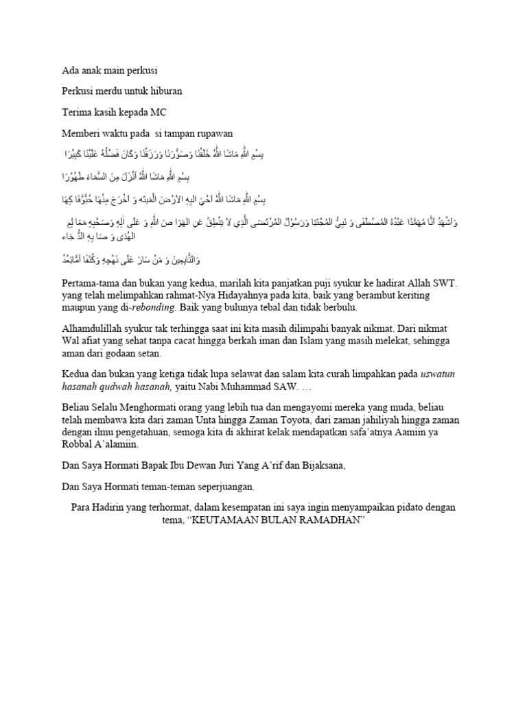 Pidato Bilal | PDF | Seni | Agama & Spiritualitas