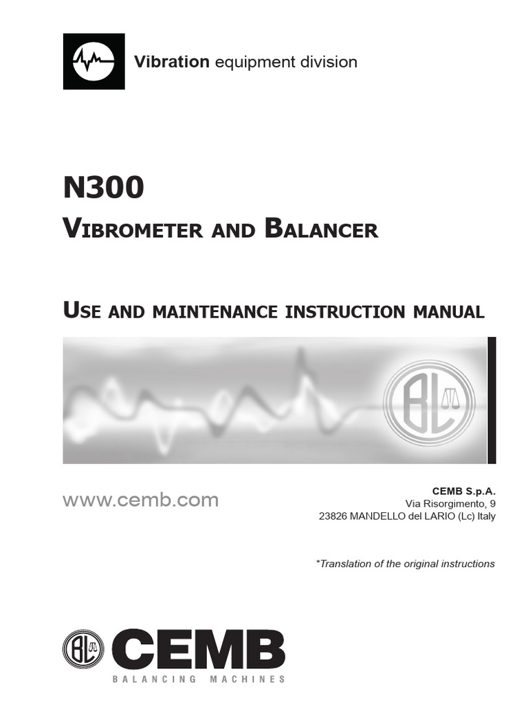 N300 Vibrometer and Balancer Manual | PDF | Rechargeable Battery ...