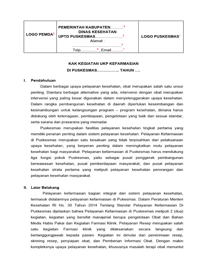 1222 Kak Kegiatan Ukp Kefarmasian | PDF | Pengembangan Diri