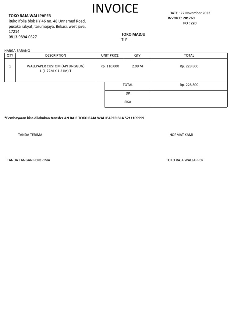 Invoice Po 220 | PDF