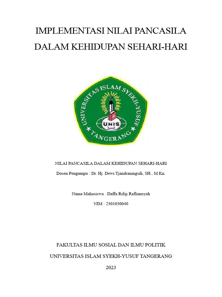 Makalah Pend Pancasila Daffa | PDF