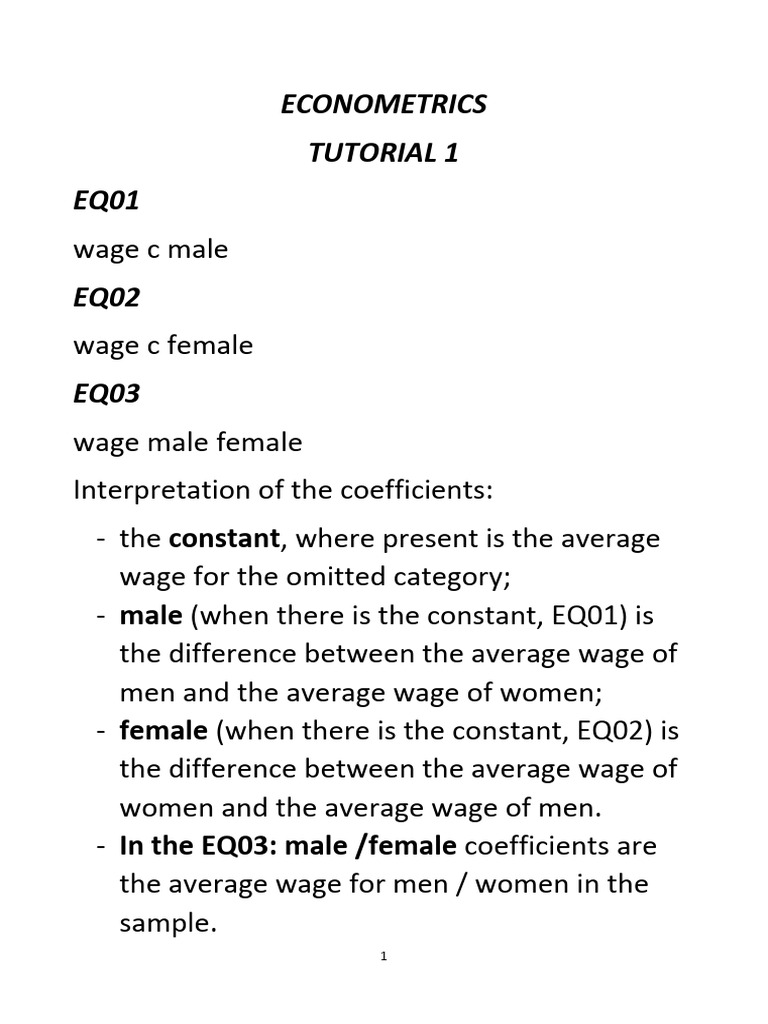 Econometrics Eviews 3 Pdf F Test Scientific Method