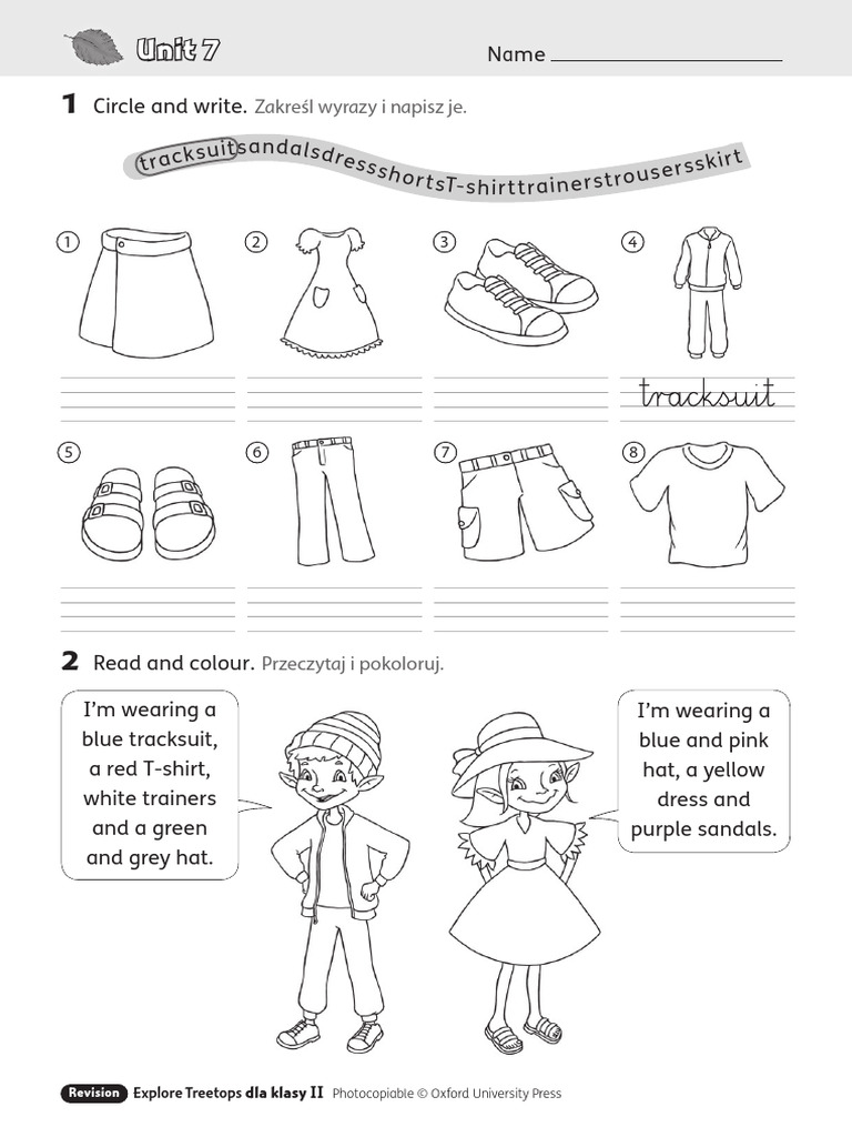 Angielski 2b 2c Unit 7 Karta Pracy 1 | PDF