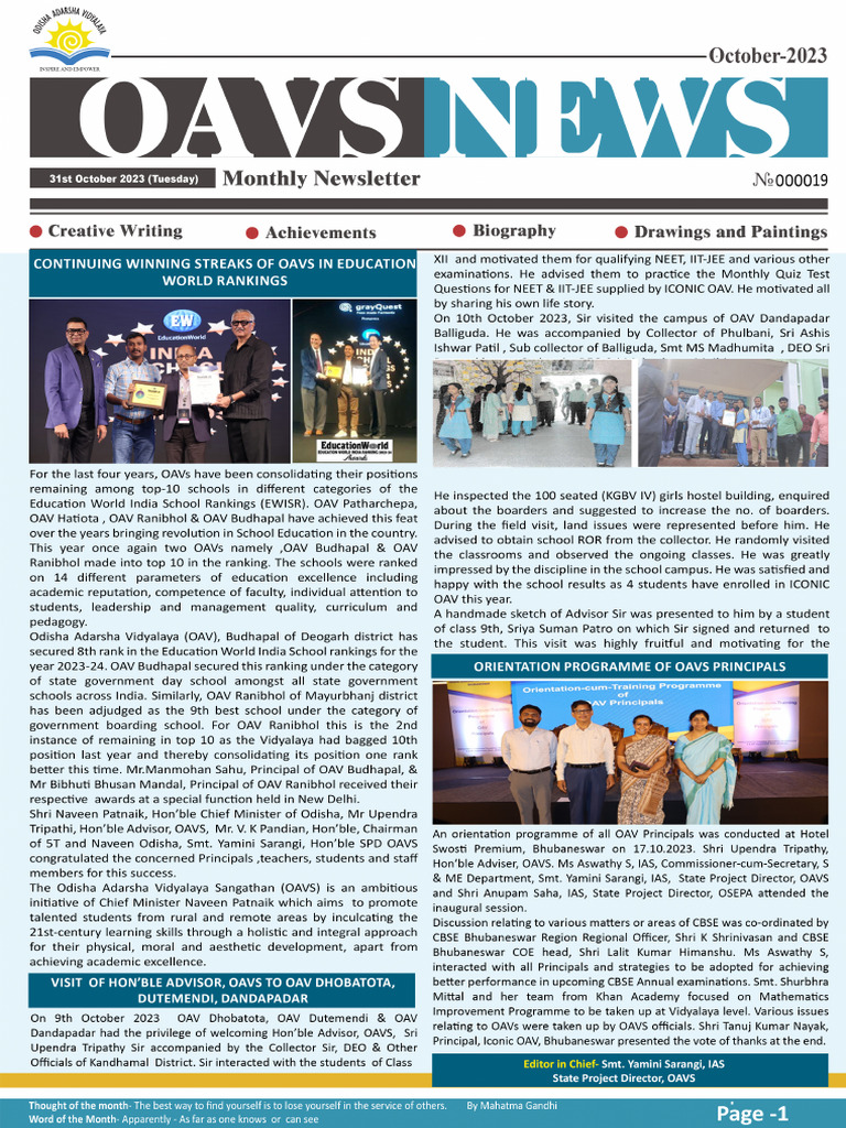 OAVS Newsletter October 2023 | PDF