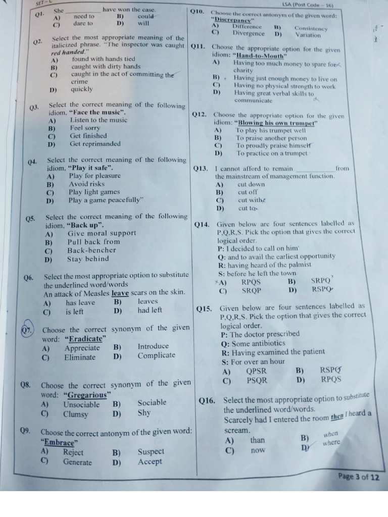 SKUAST Veterinary Assistant 2022 Paper | PDF
