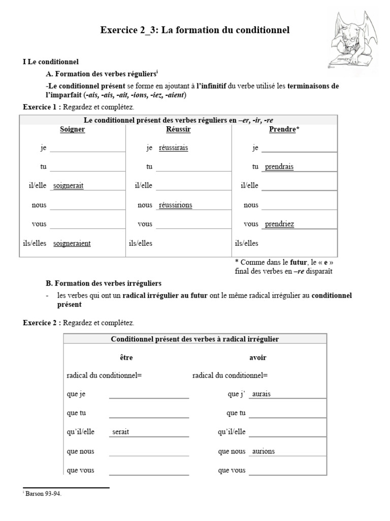 Formation du conditionnel présent | PDF | Verbe | Sémiotique