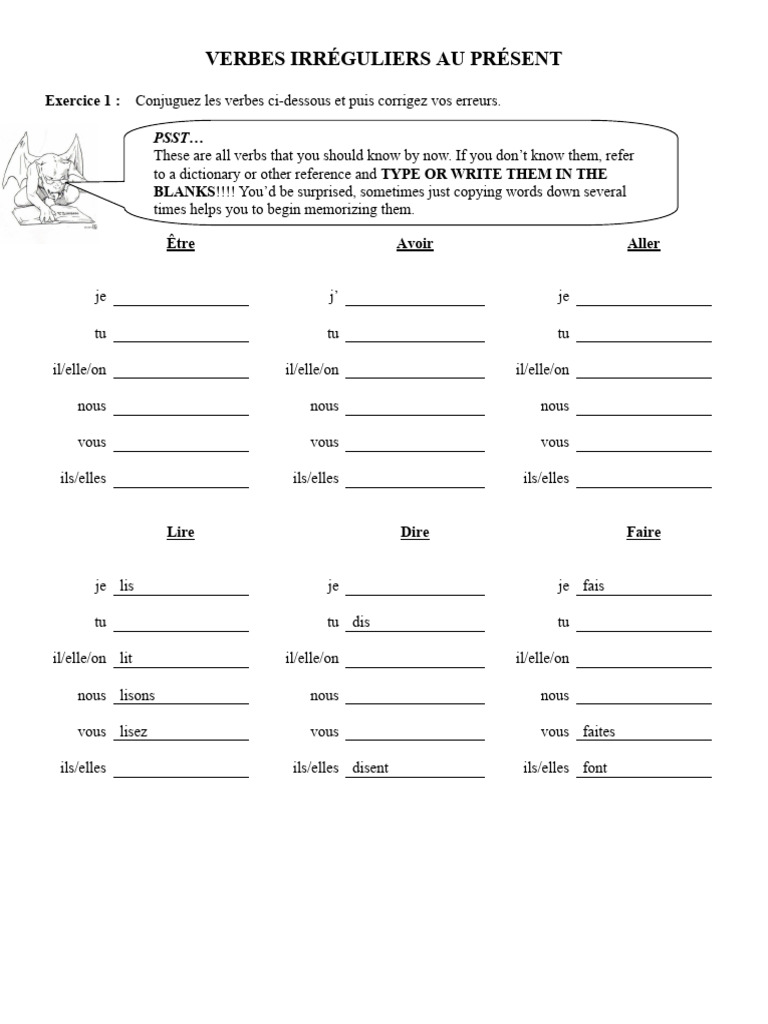 PR Sent Des Verbes Irr Guliers | PDF | Linguistique