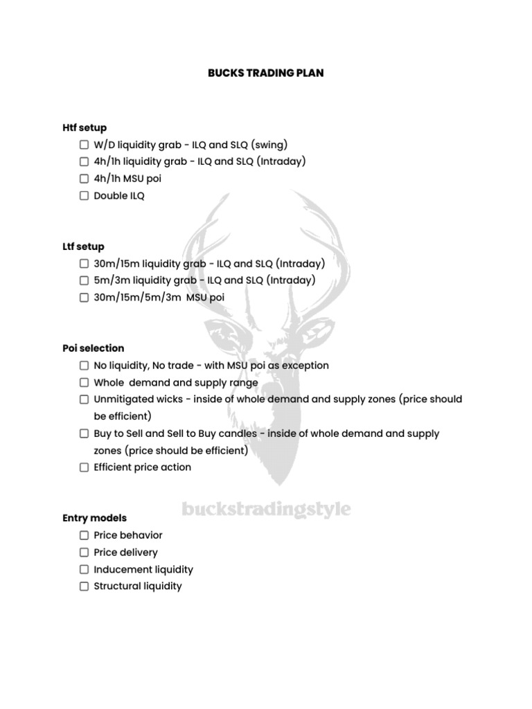 Bucks Trading Plan - Updated | PDF | Market Liquidity | Financial Economics