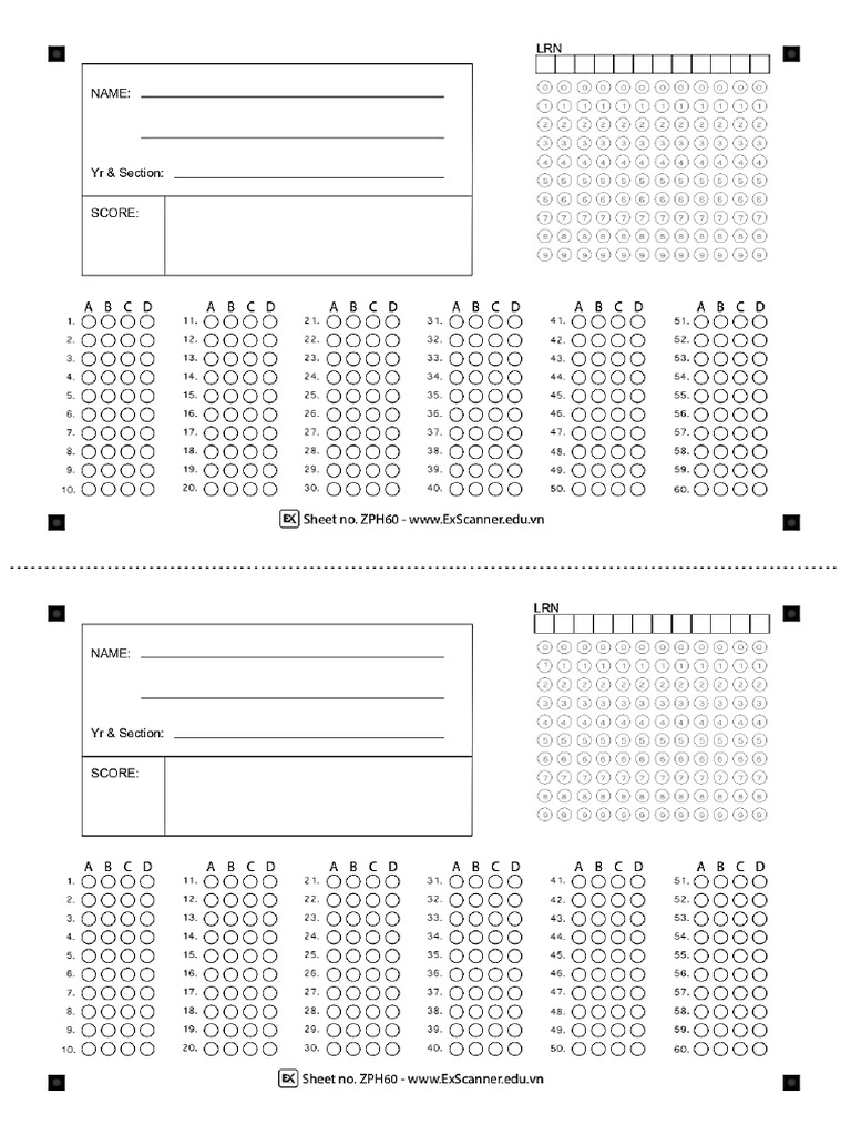 Answer Sheet A4 Q2 | PDF