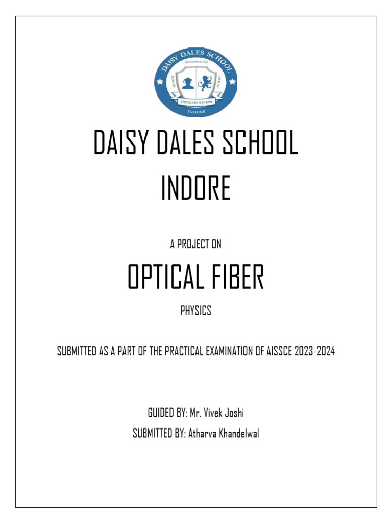 Class 12 Project on Optical Fiber | PDF | Optical Fiber | Transmission ...