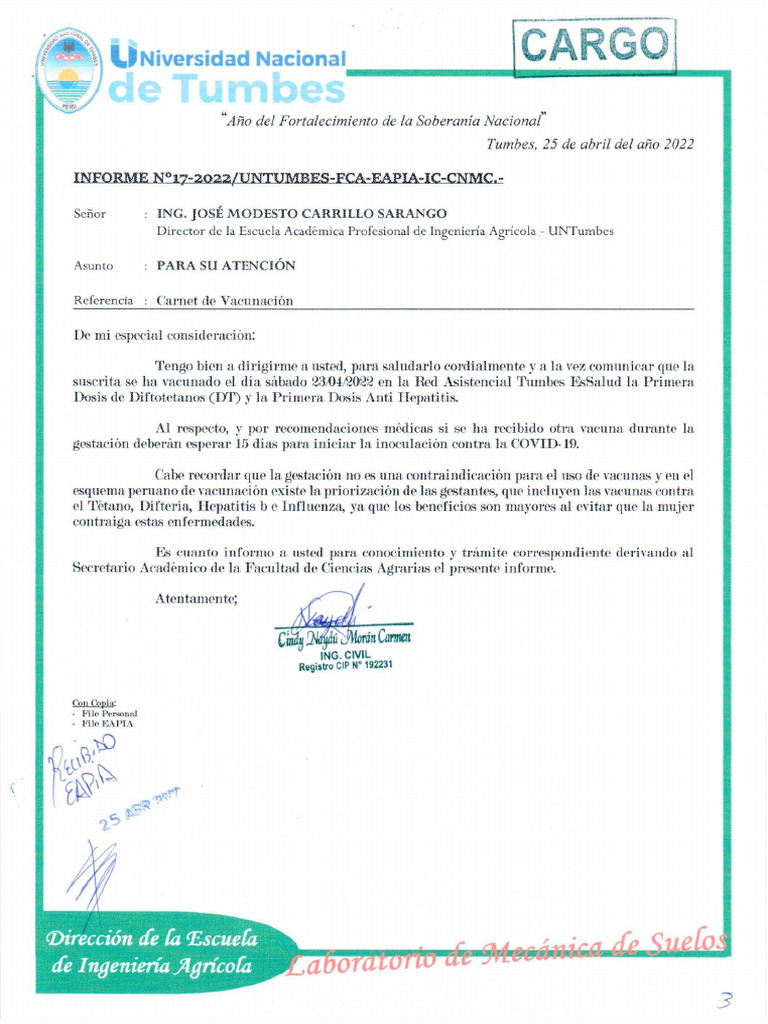 Informe 17 - para Su Atención - Vacunas | PDF