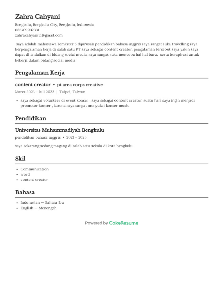 Zahara Nur Cahyani Host Live Streaming Resume | PDF | Ilmu Sosial ...