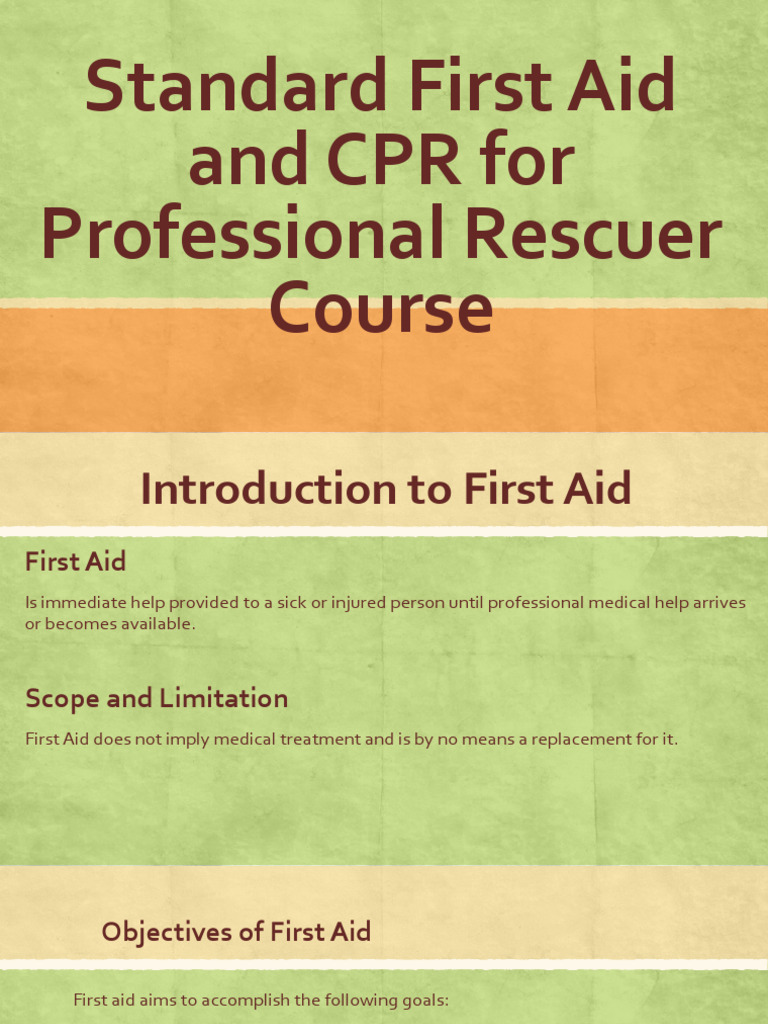 Standard First Aid and CPR For Professional Rescuer1 | PDF | Burn ...