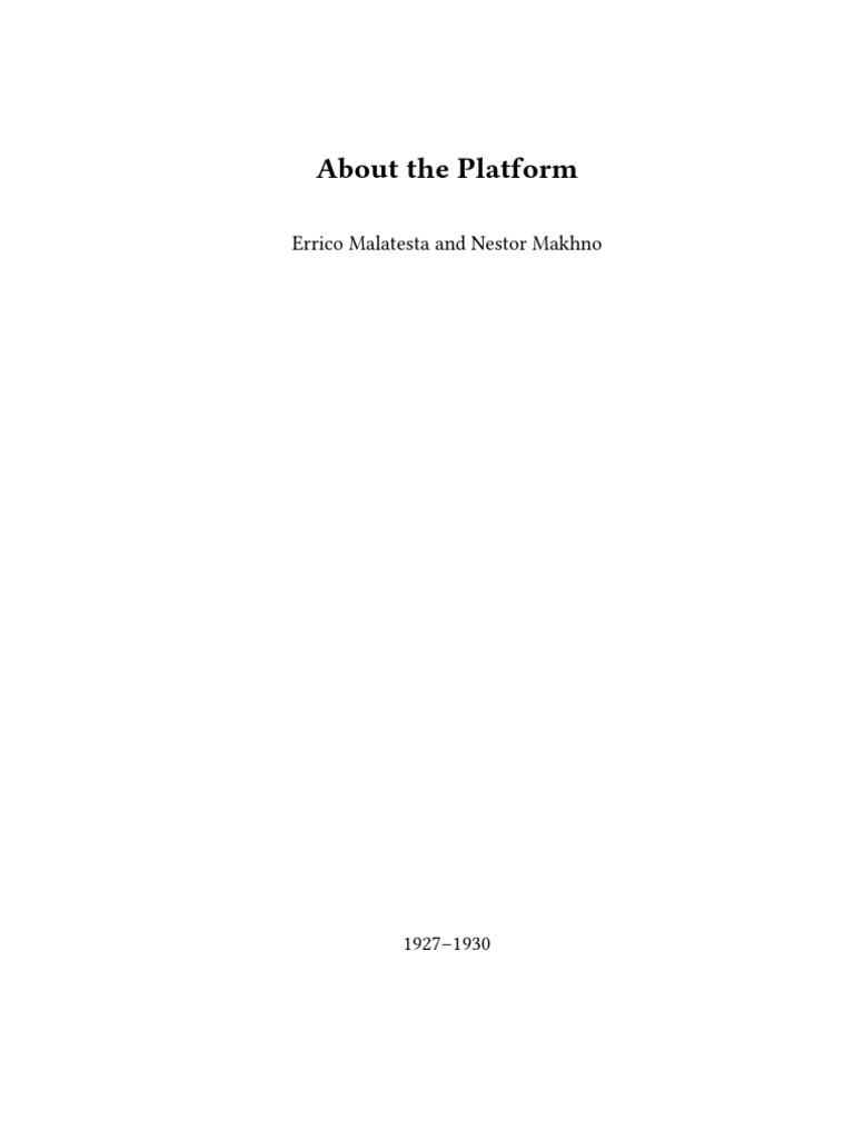 About The Platform | PDF | Anarchism | Anarchy