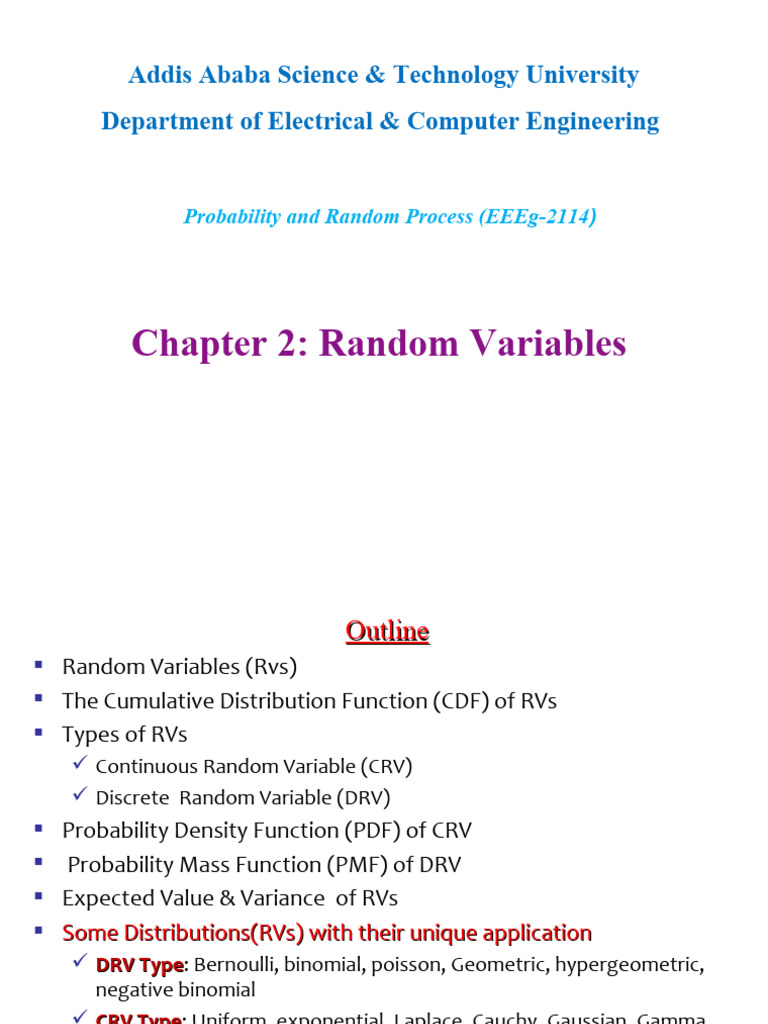 02-Random Variables | PDF | Normal Distribution | Probability Density Function