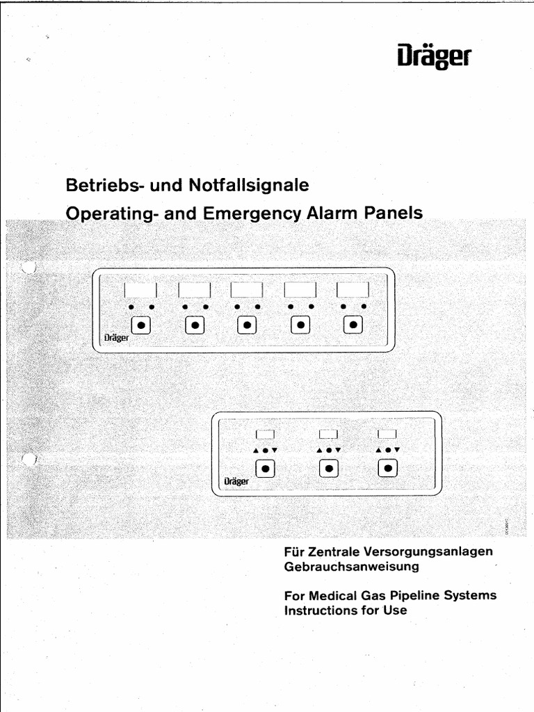 Dräger Medical Gas Pipeline System - Alarm Panel - User Manual | PDF