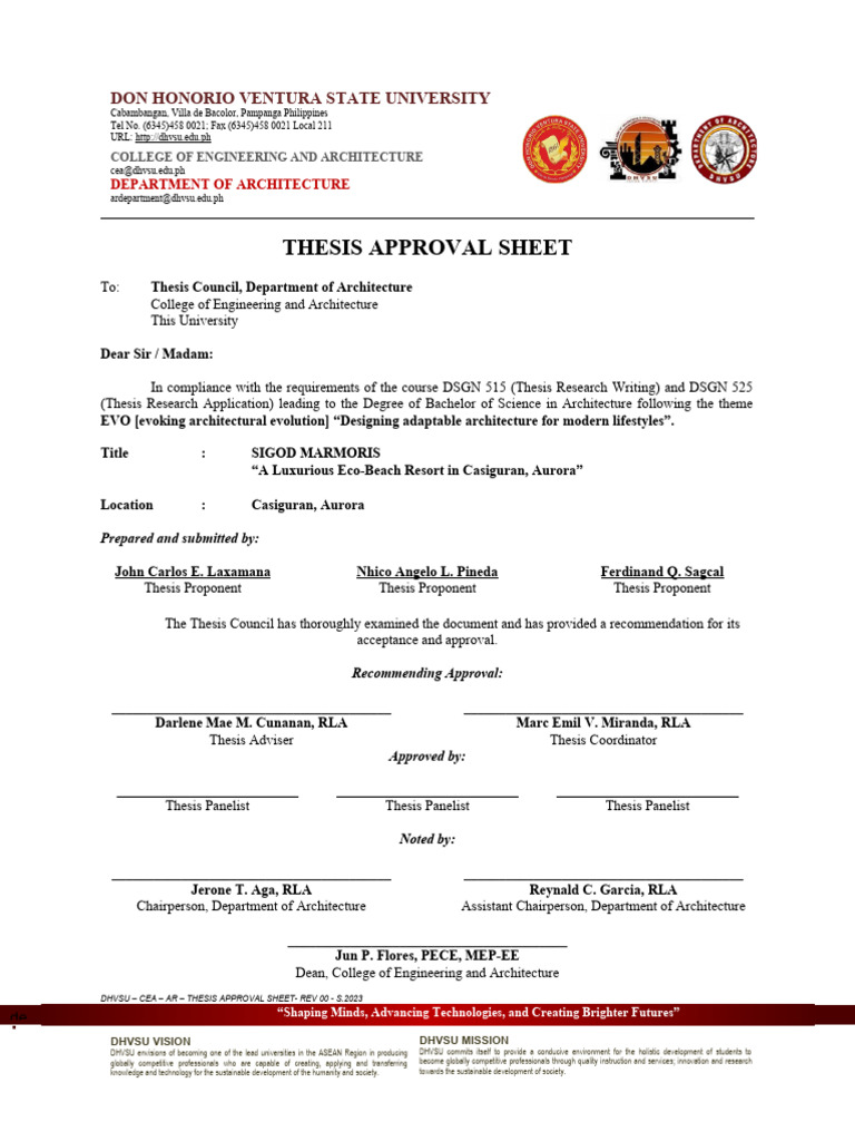 16.9 Thesis-Approval-Sheet-Rev-00 | PDF | Thesis | Science