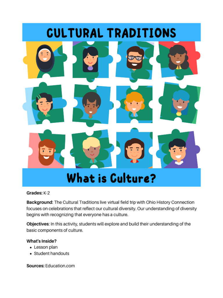 Cultural Traditions Diversity Social Studies | PDF | Classroom | Lesson ...