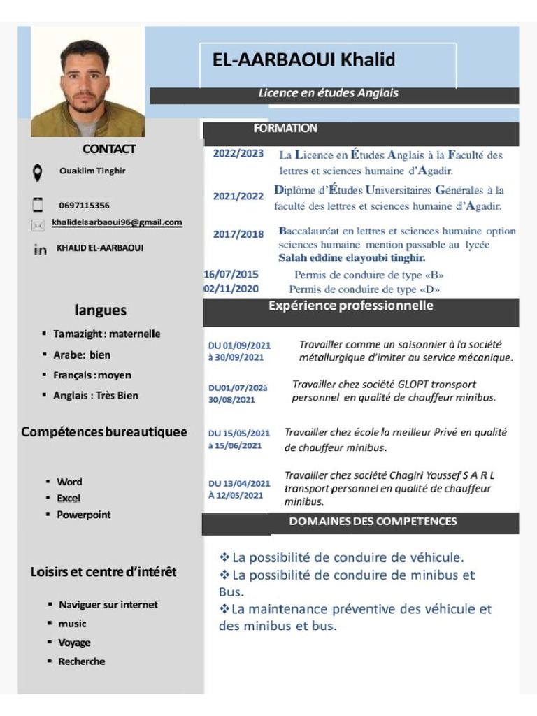 CV Khalid Angl | PDF