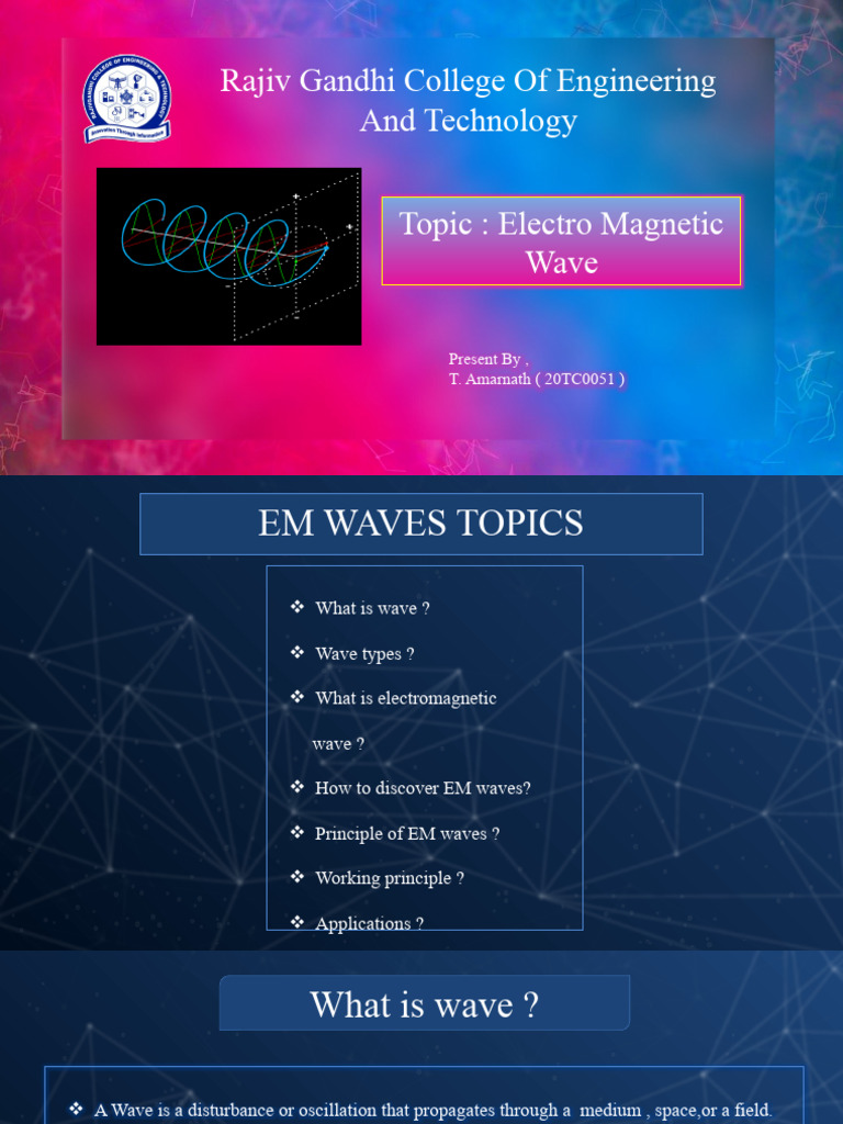 EM WAVE PPT Original | PDF | Waves | Electromagnetic Radiation