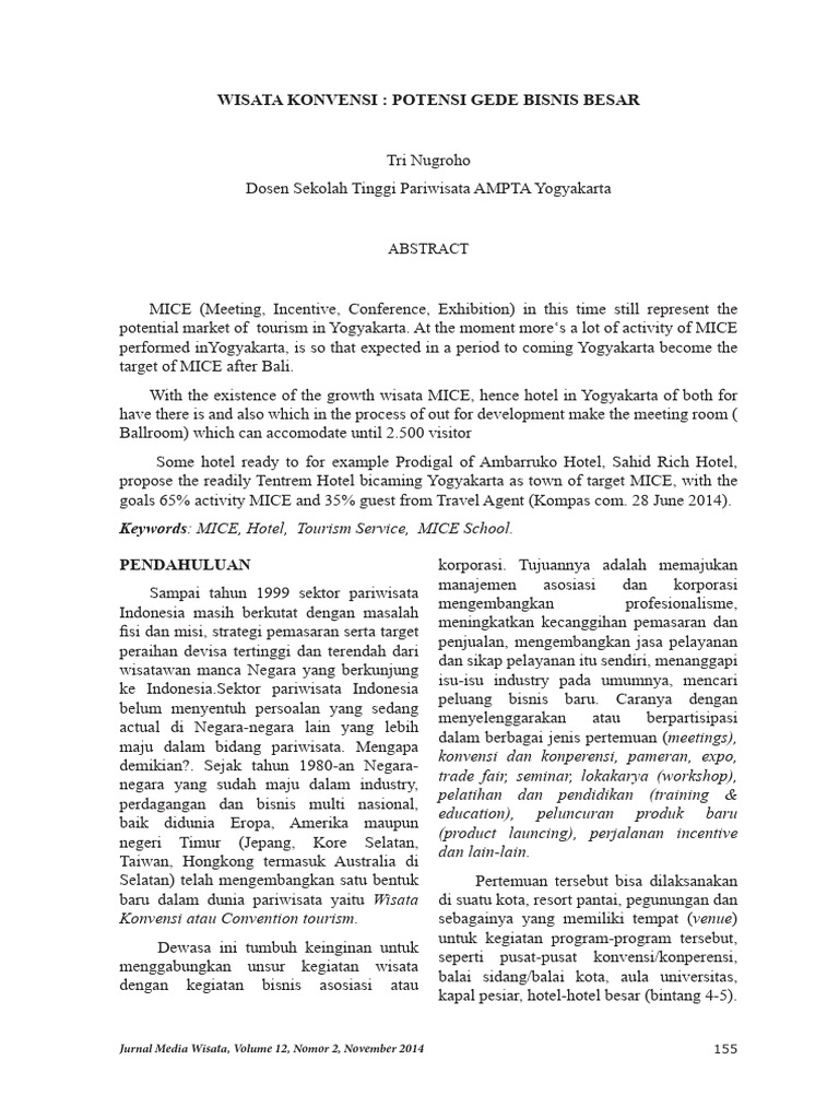 Potensi Wisata Konvensi 150995-ID-wisata-konvensi-potensi-gede-bisnis-besa | PDF