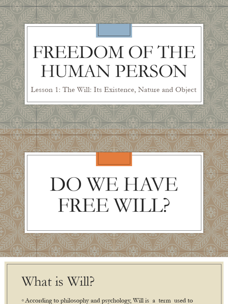 Human Freedom Lesson 1 | PDF | Free Will | Determinism