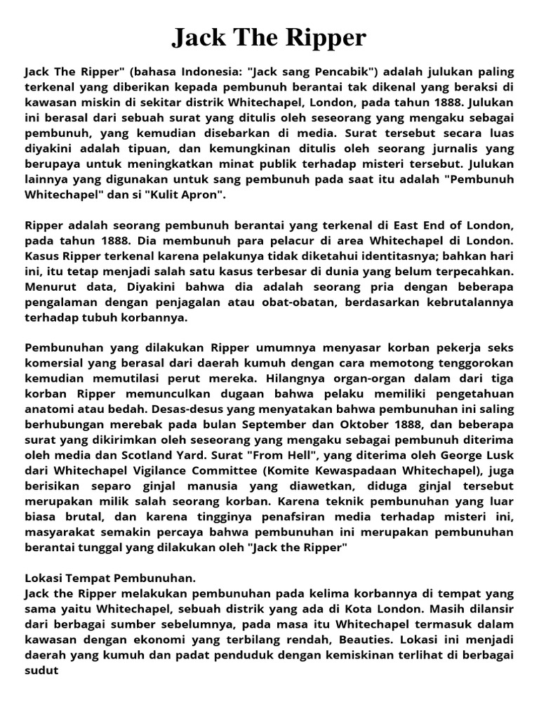 Jack The Ripper | PDF