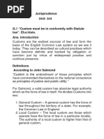 Customs | PDF | Sources Of Law | Jurisprudence