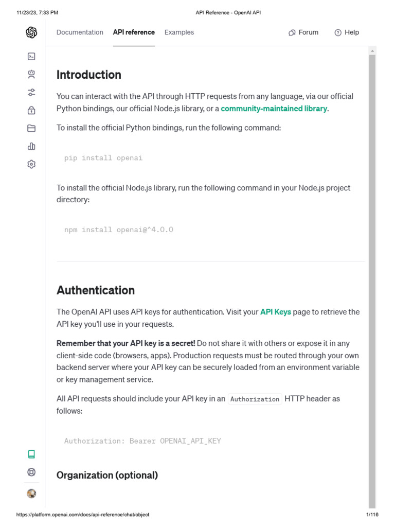 API Reference - OpenAI API | PDF | String (Computer Science) | Information Technology