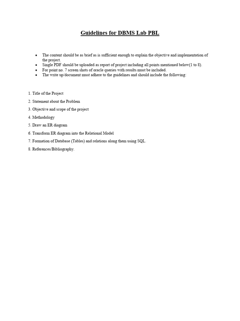 Format of Dbms PBL | PDF