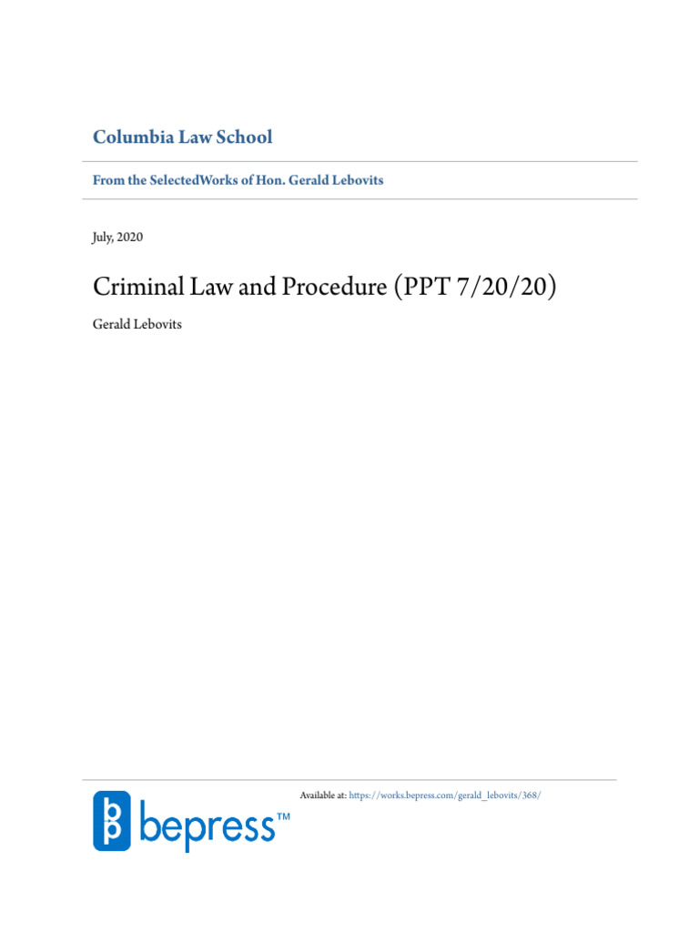 Criminal Law and Procedure - Stamped | PDF | Mens Rea | Causation (Law)