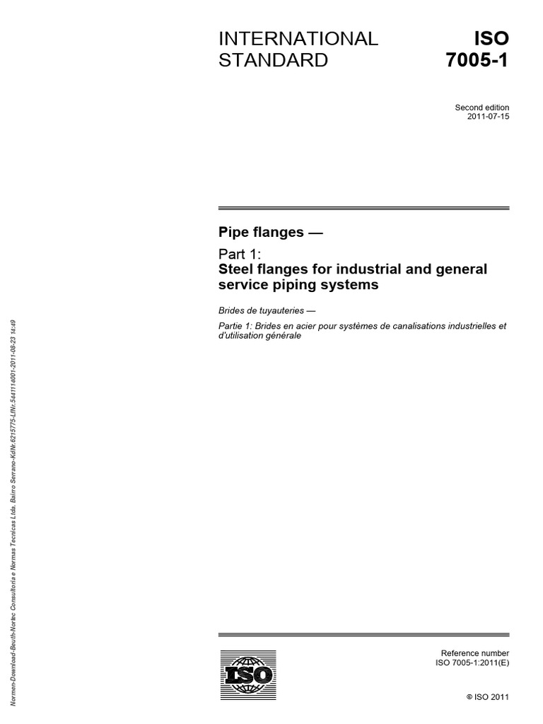 Iso 7005-1-2011 | PDF | Pipe (Fluid Conveyance) | International ...