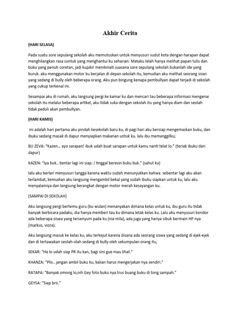 Naskah Aku Benci Bullying | PDF