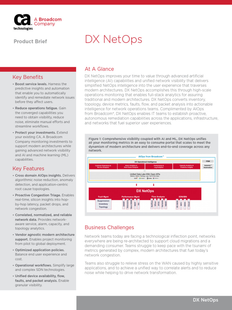 DX NetOps Product Brief | PDF | Computer Network | Cloud Computing