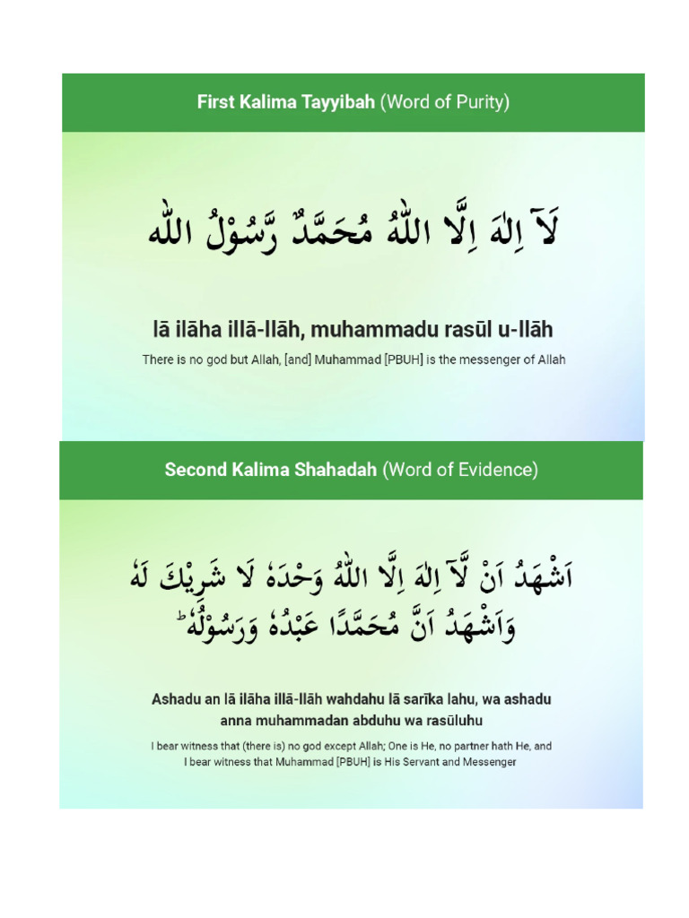 6 Kalema Islam | PDF