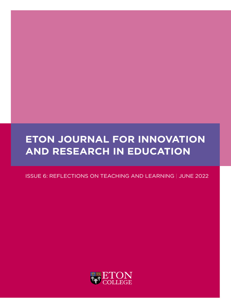 Eton Journal For IRE - Issue 6 - (Teaching and Learning) | PDF ...