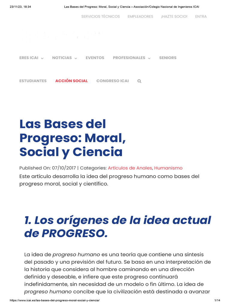 Las Bases Del Progreso - Moral, Social y Ciencia - Asociación - Colegio ...