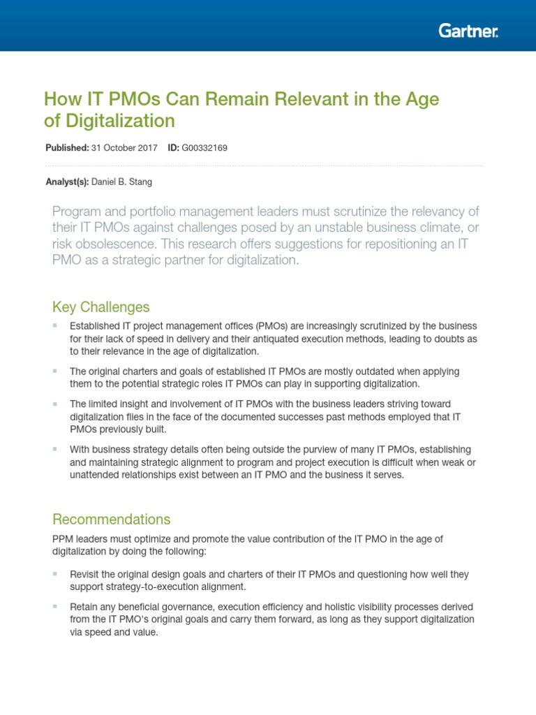 How It Pmos Can Remain Relev 332169 | PDF | Chief Information Officer | Business Model